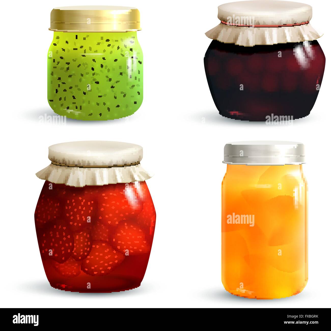 Jam Jar Set Stock Vector Image & Art - Alamy