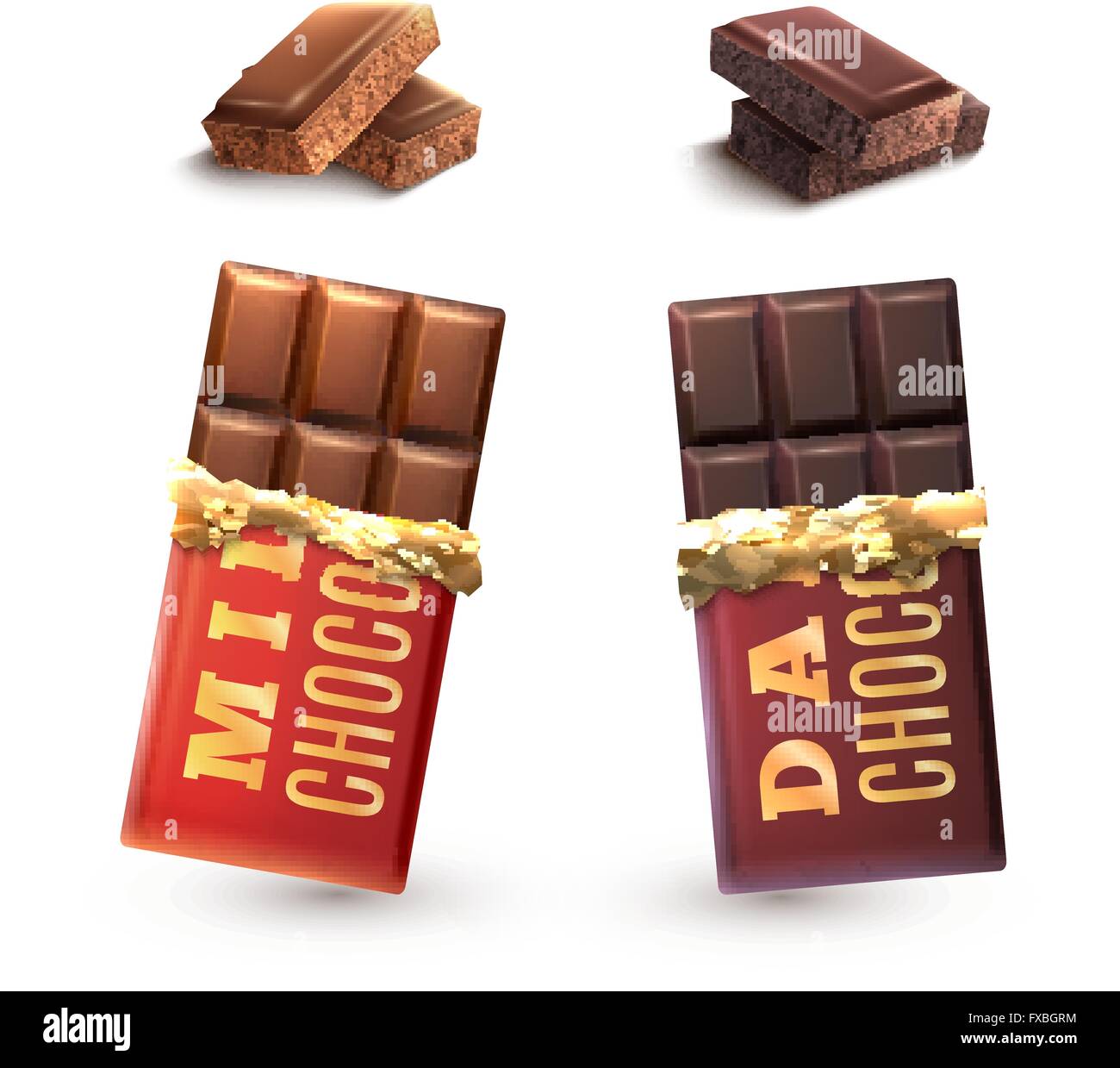 Chocolate Bars Set Stock Vector Image & Art - Alamy