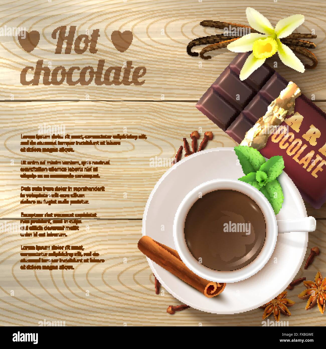 Hot Chocolate Background Stock Vector Image & Art - Alamy