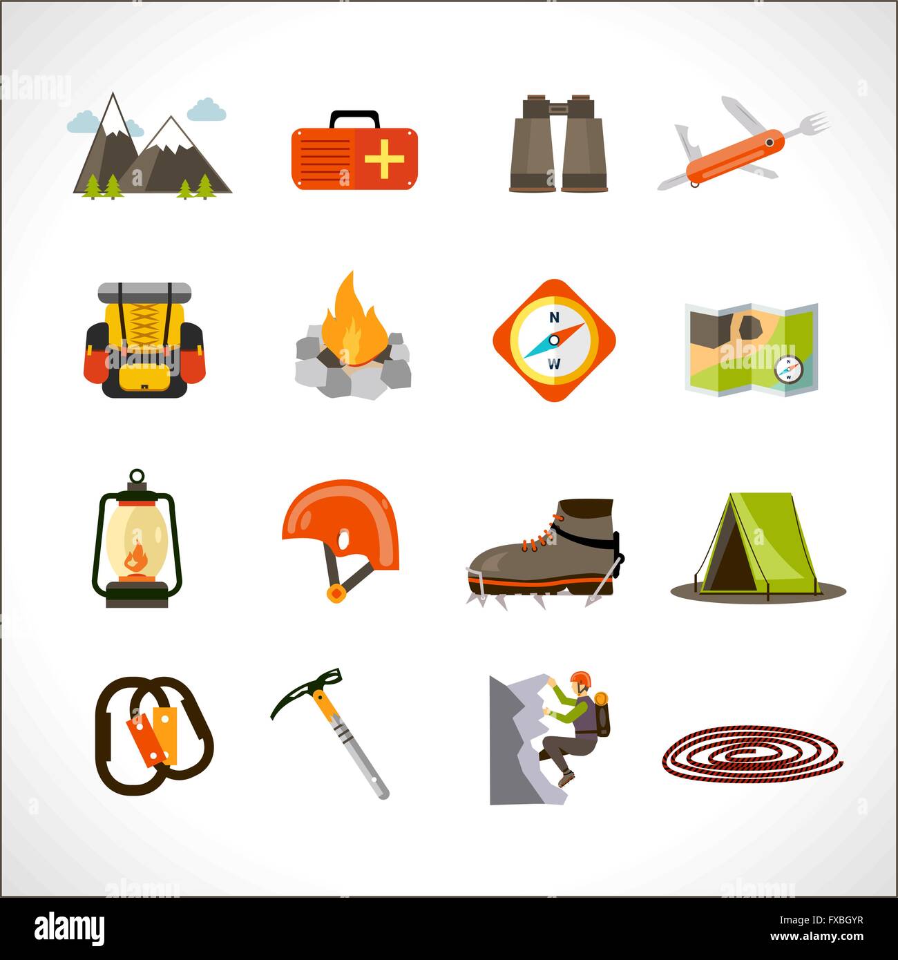 Climbing Icons Set Stock Vector Image & Art - Alamy