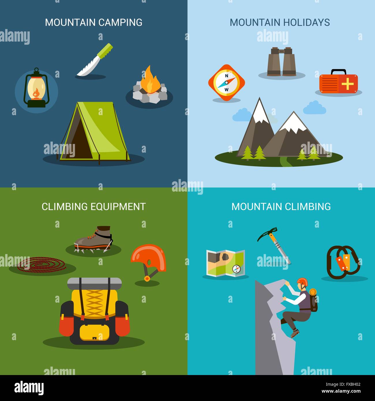 Climbing Icons Set Stock Vector Image & Art - Alamy