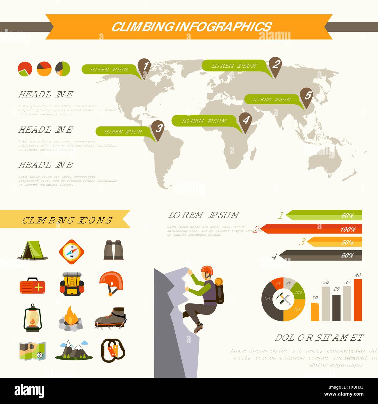 Climbing Infographics Set Stock Vector Image & Art - Alamy