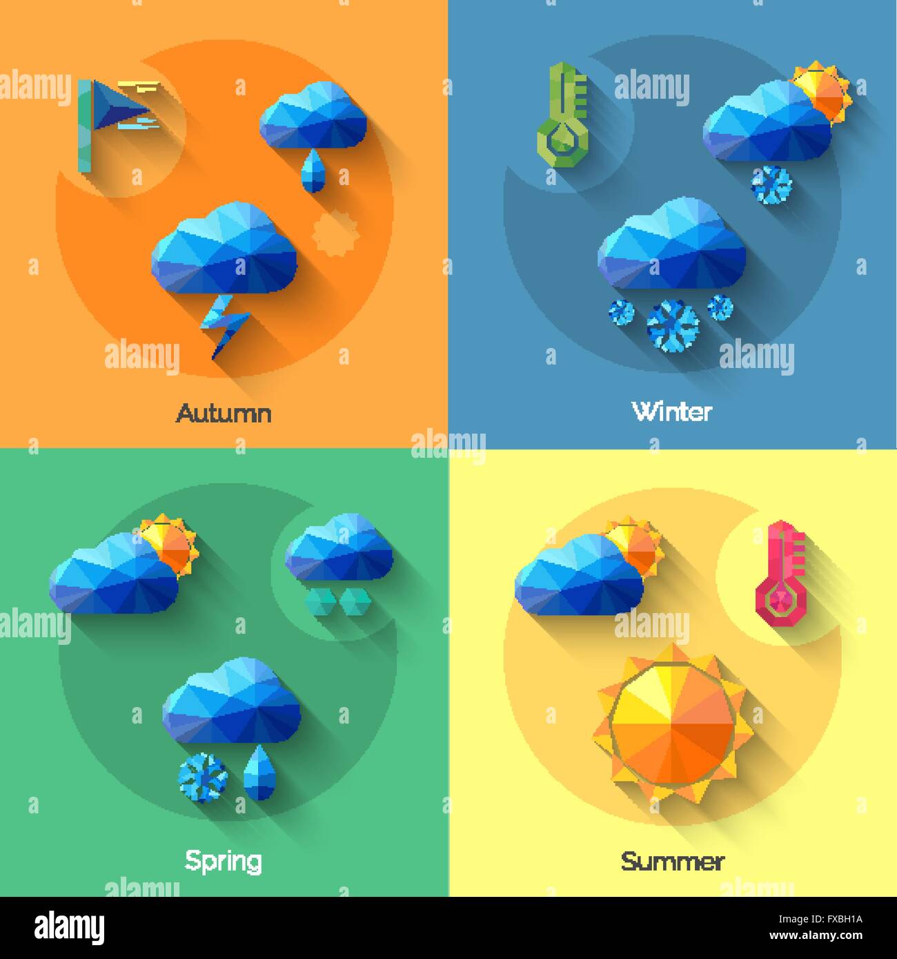 Seasons Weather Set Stock Vector Image & Art - Alamy
