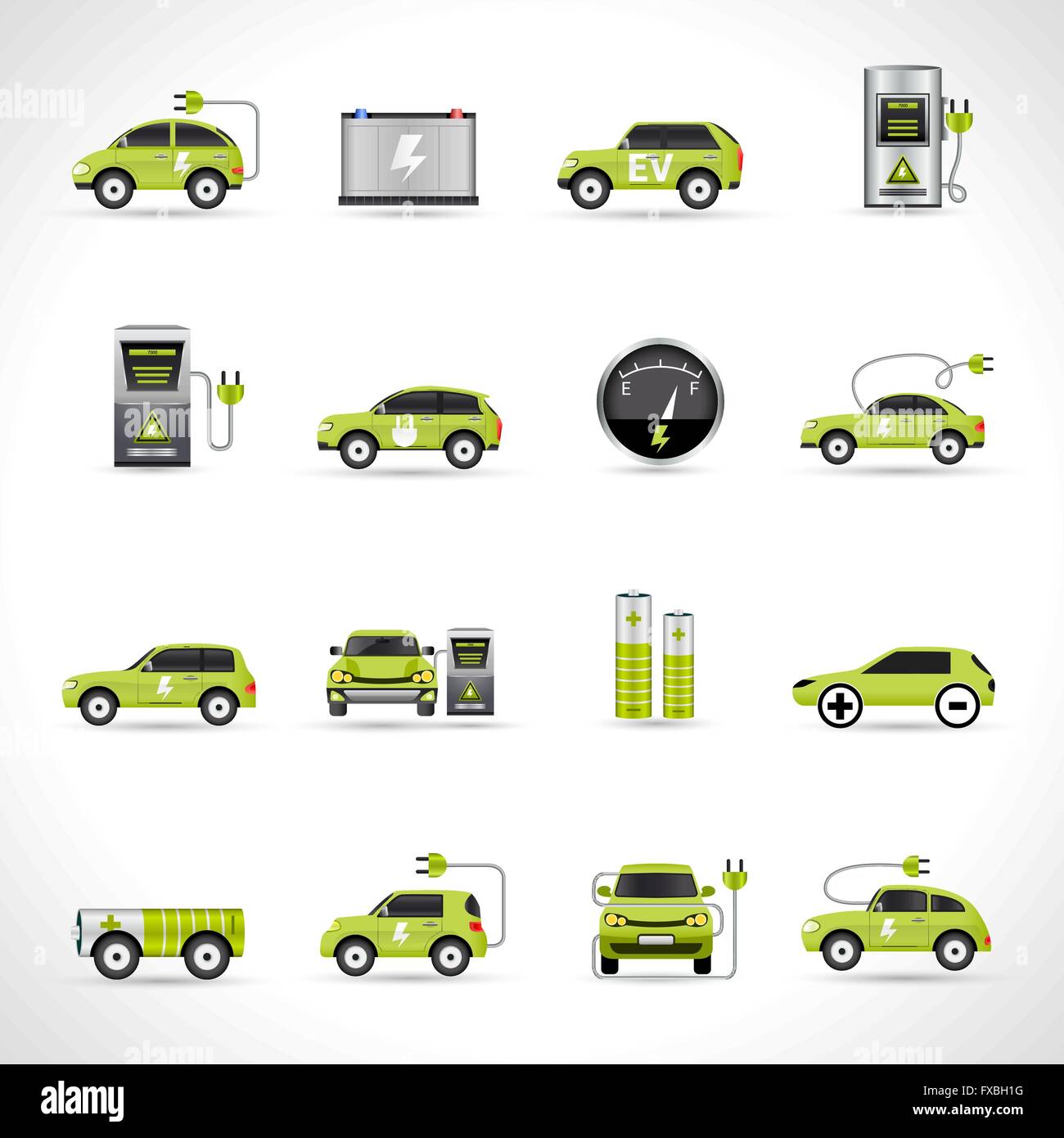 Electric Car Icons Stock Vector Image & Art - Alamy