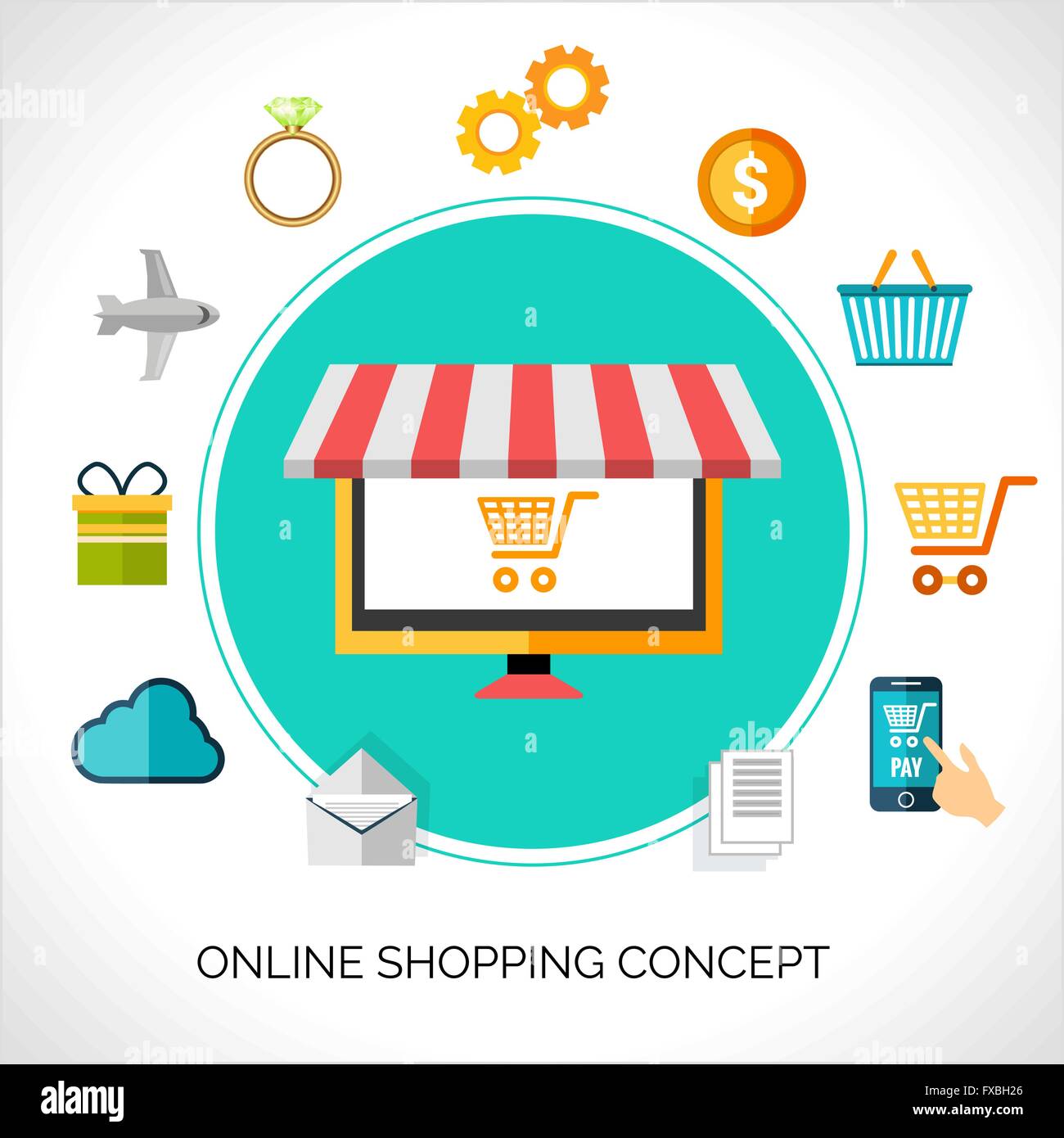 Purchasing online Stock Vector Images - Alamy