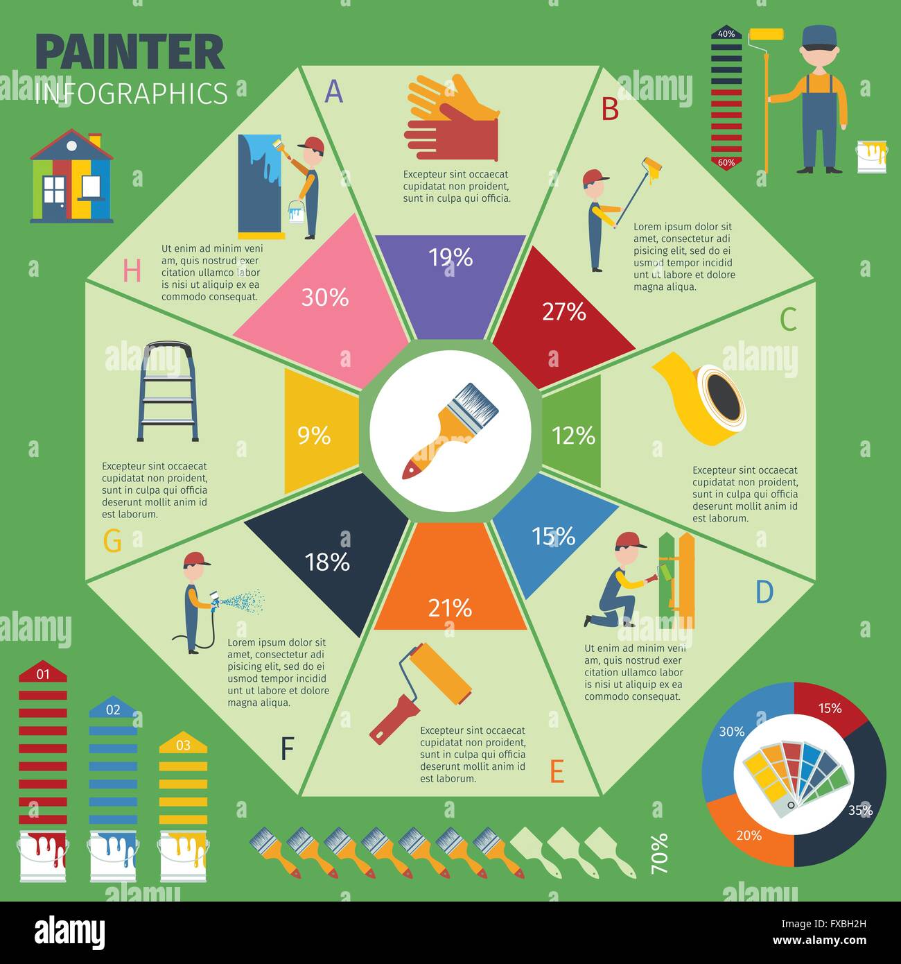 Painter infographic presentation poster Stock Vector Image & Art - Alamy