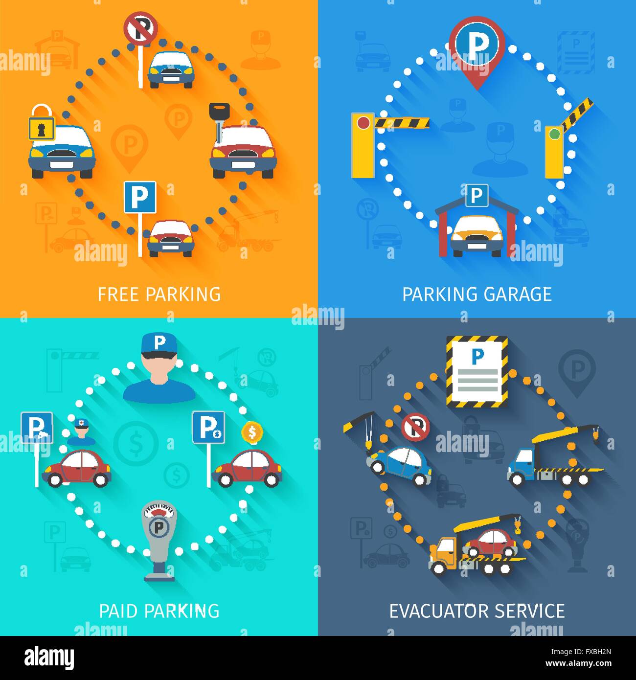 Parking Service Set Stock Vector Image & Art - Alamy