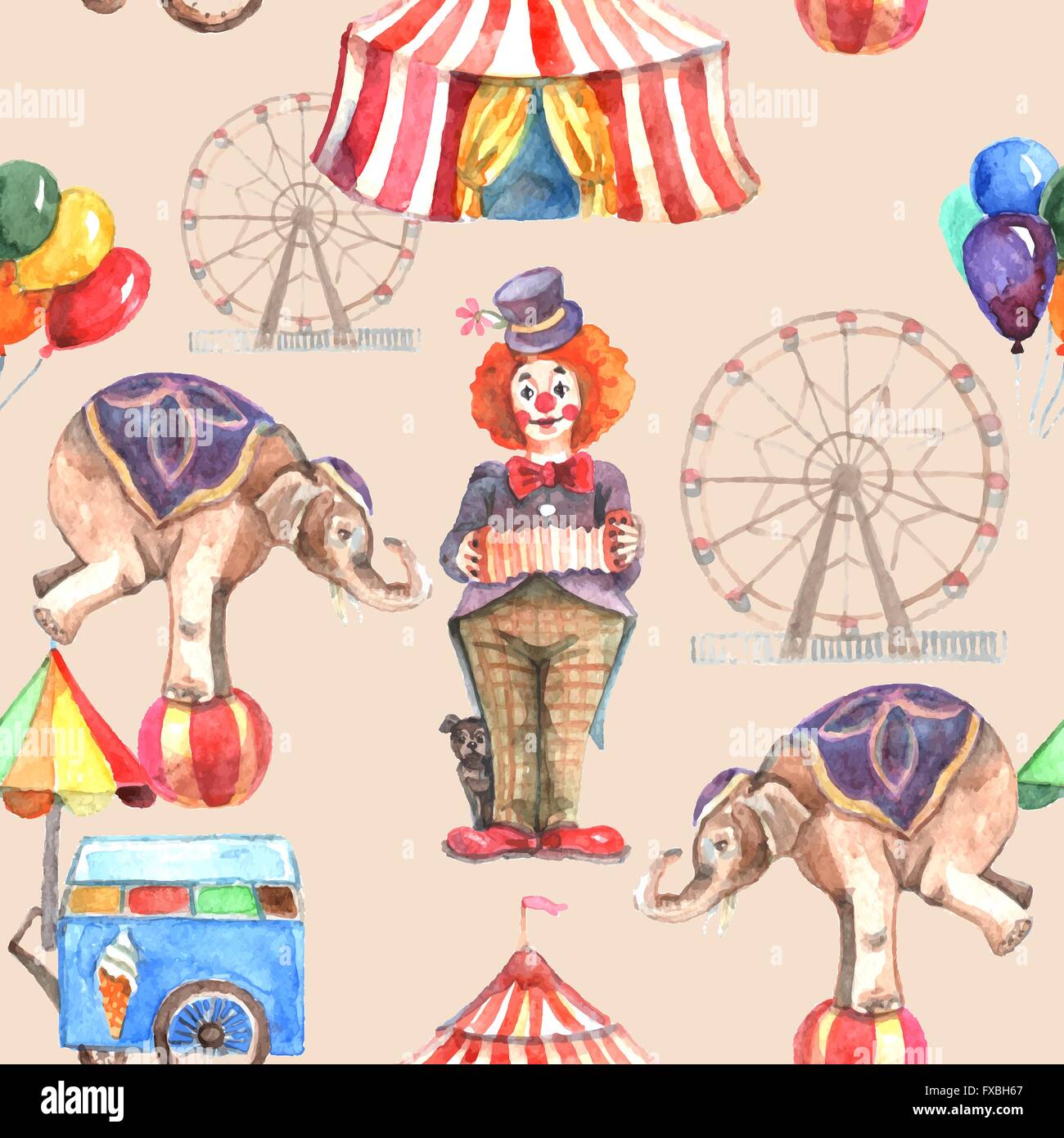 Circus Seamless Pattern Stock Vector Image & Art - Alamy