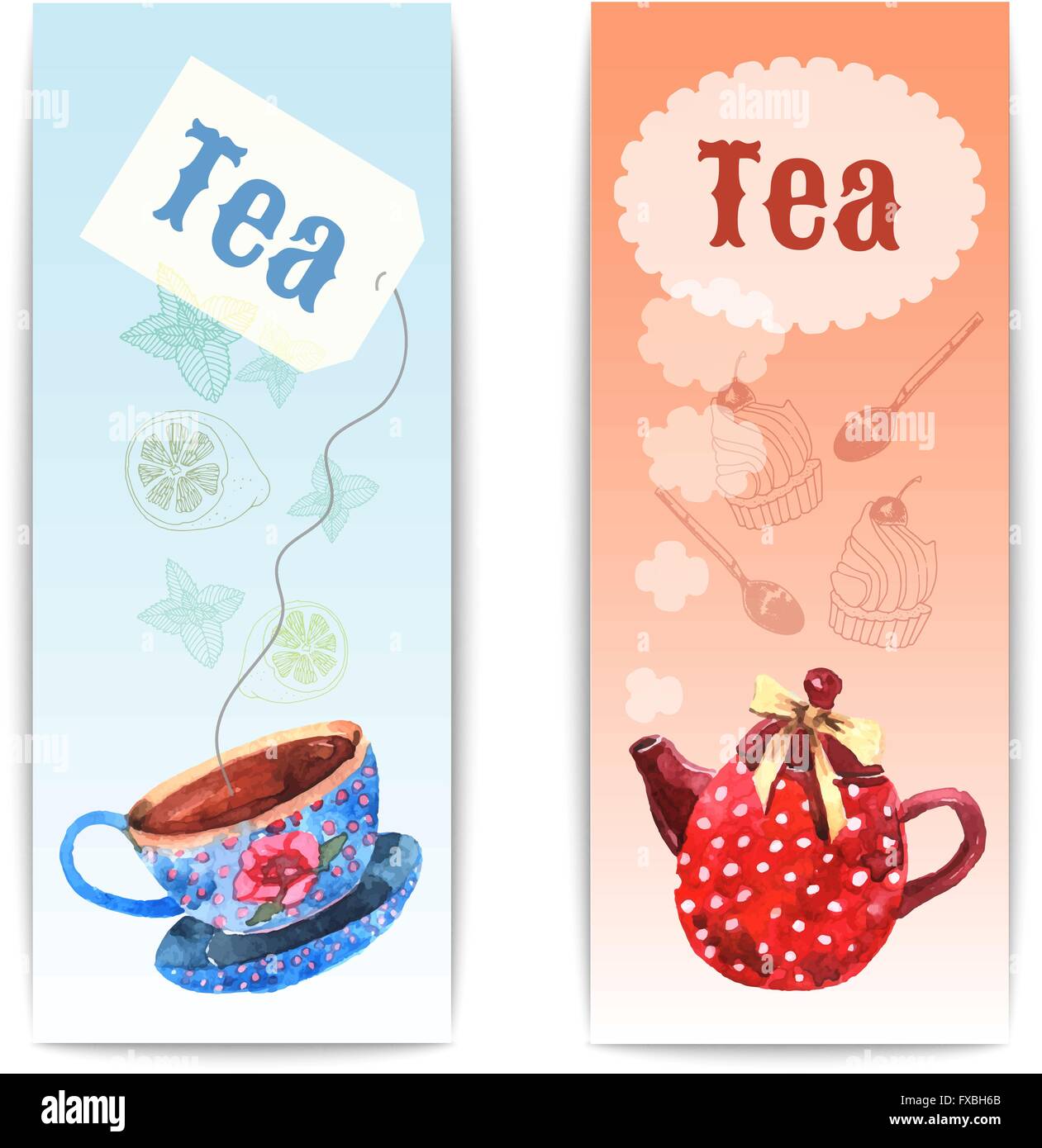 Watercolor Tea Banner Stock Vector Image & Art - Alamy