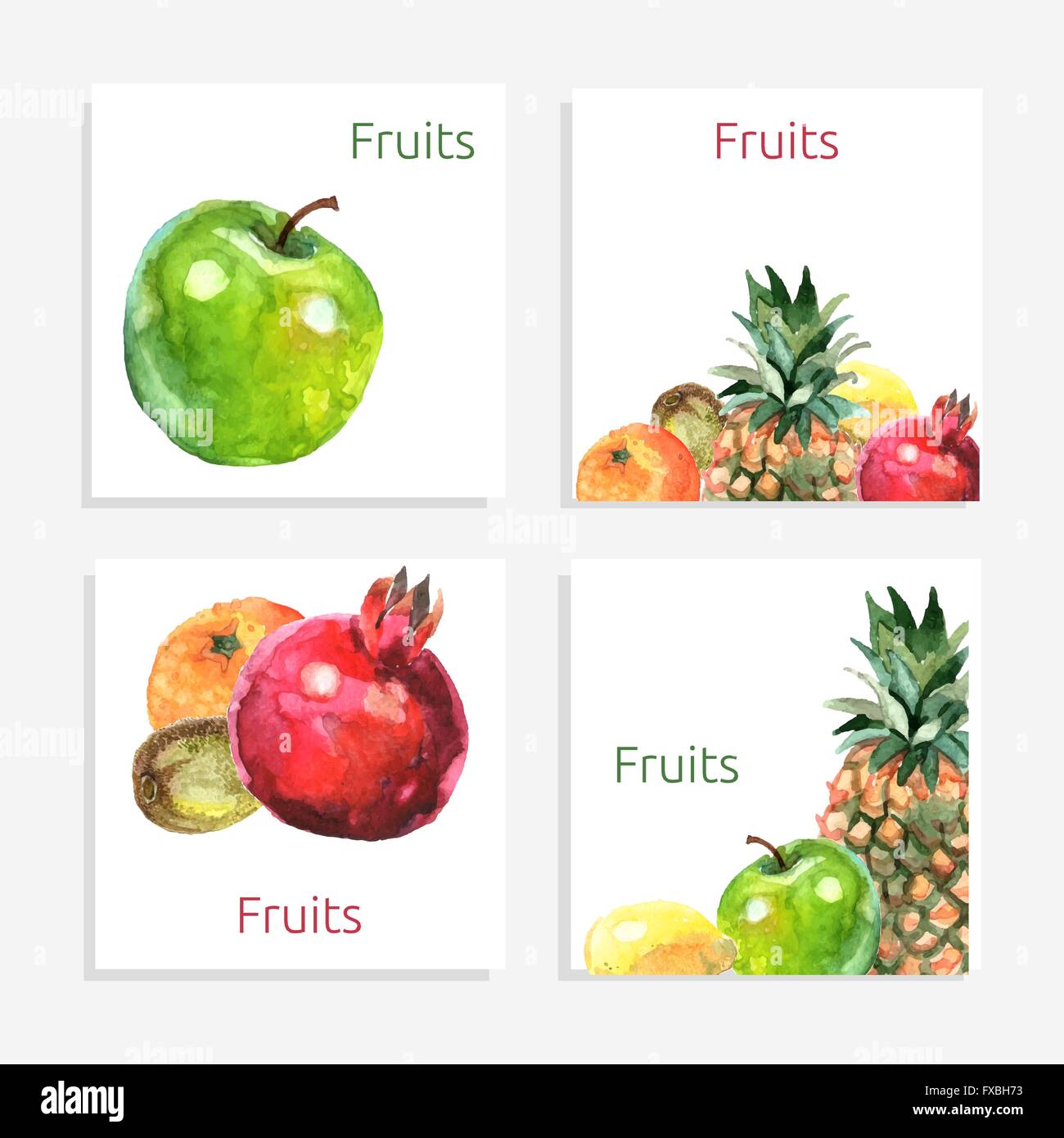 Fruits Cards Set Stock Vector Image & Art - Alamy