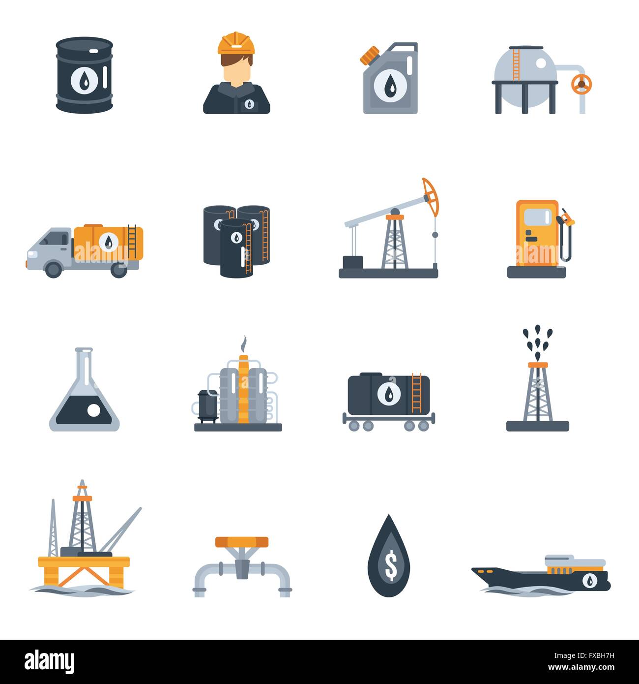 Oil Industry Flat Icon Stock Vector Image & Art - Alamy
