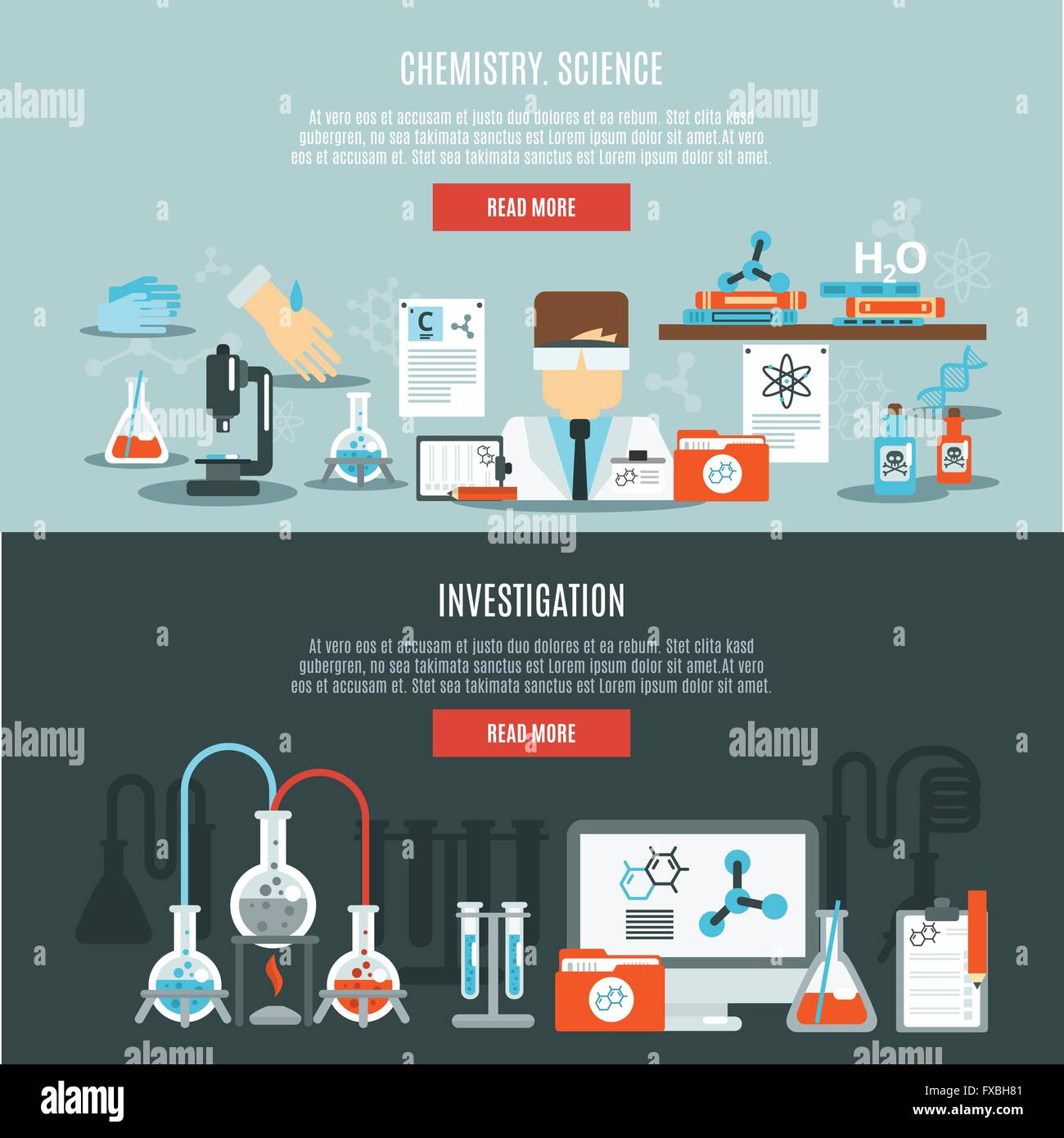 Chemistry Banner Set Stock Vector Image & Art - Alamy