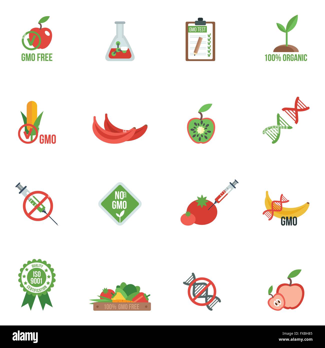 Gmo Icons Flat Stock Vector Image & Art - Alamy