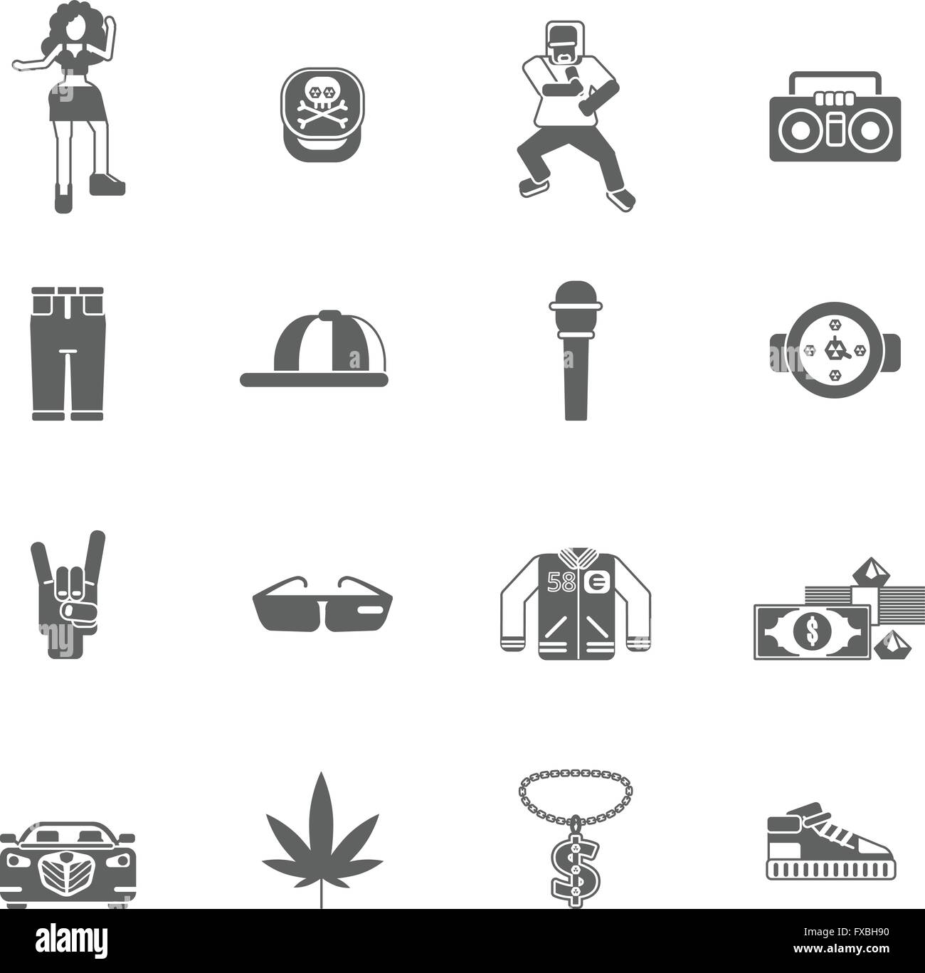 Rap Music Icons Stock Vector Image & Art - Alamy