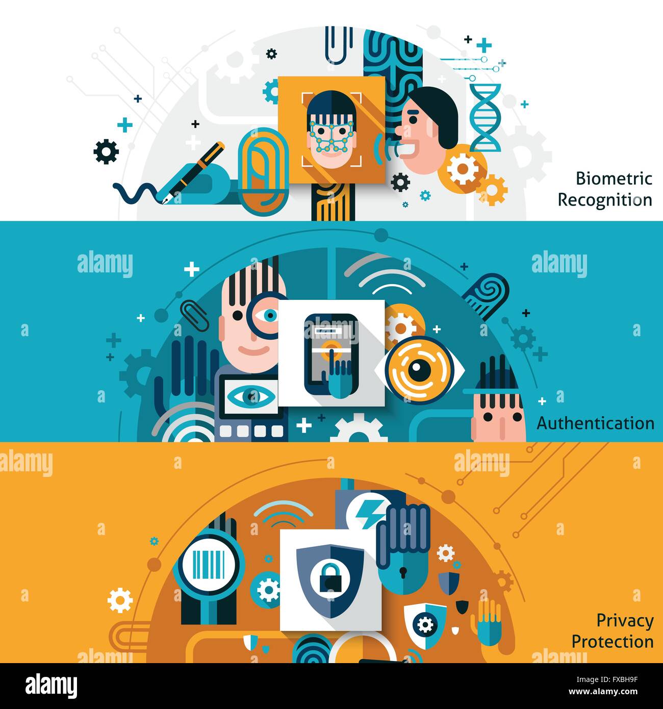 Biometric Authentication Banners Stock Vector Image & Art - Alamy