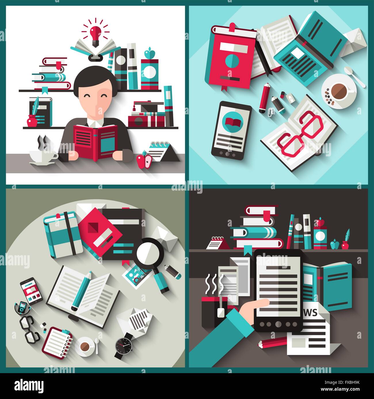 Internet bookstore digital book Stock Vector Images - Alamy