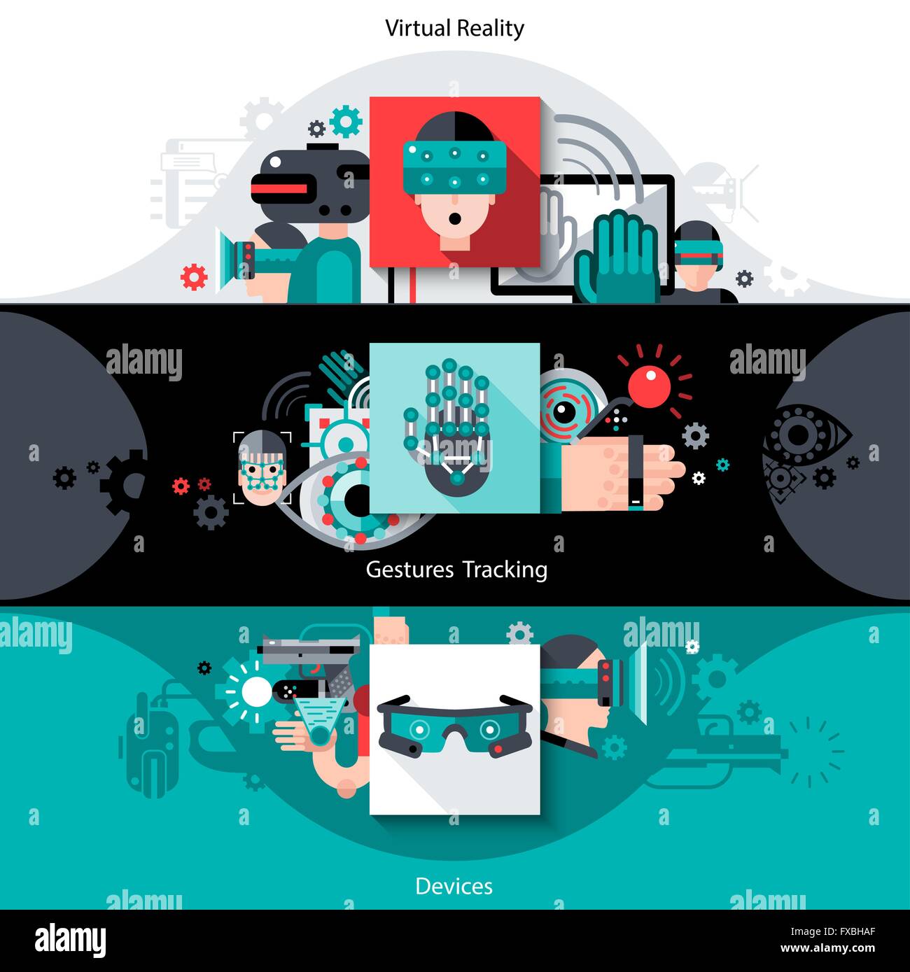 Virtual Augmented Reality Banners Stock Vector Image & Art - Alamy