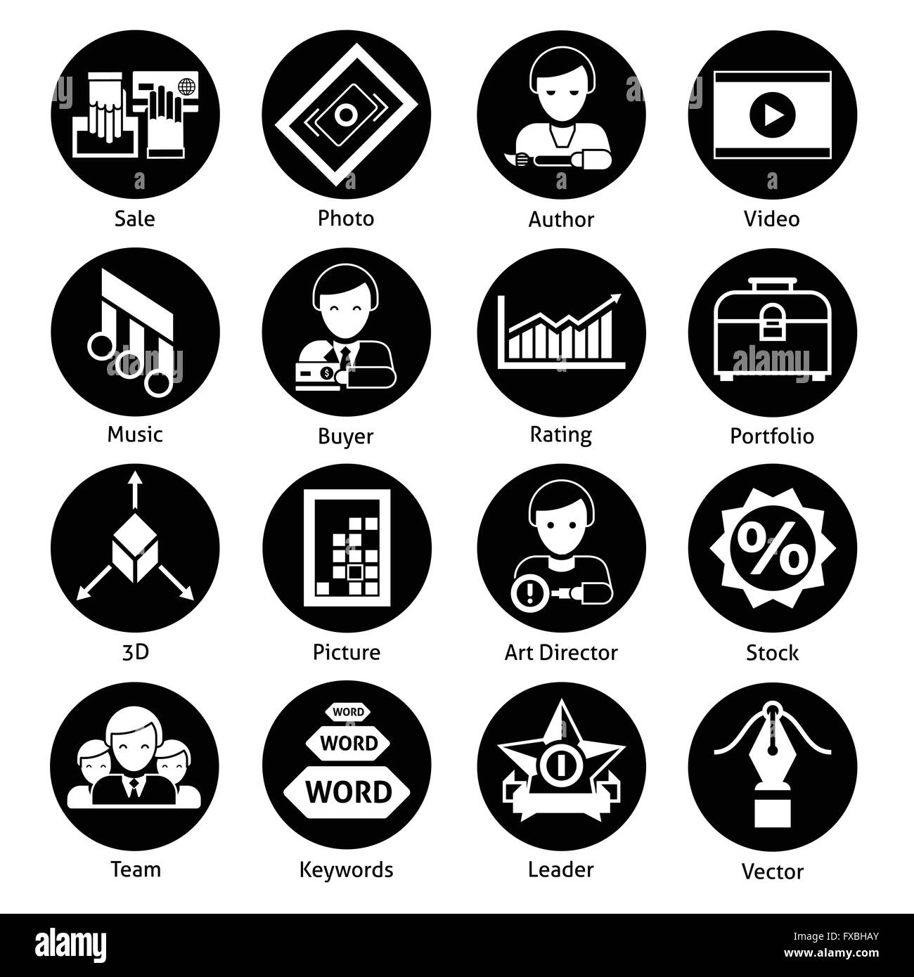 Stock Icons Black Stock Vector Image & Art - Alamy