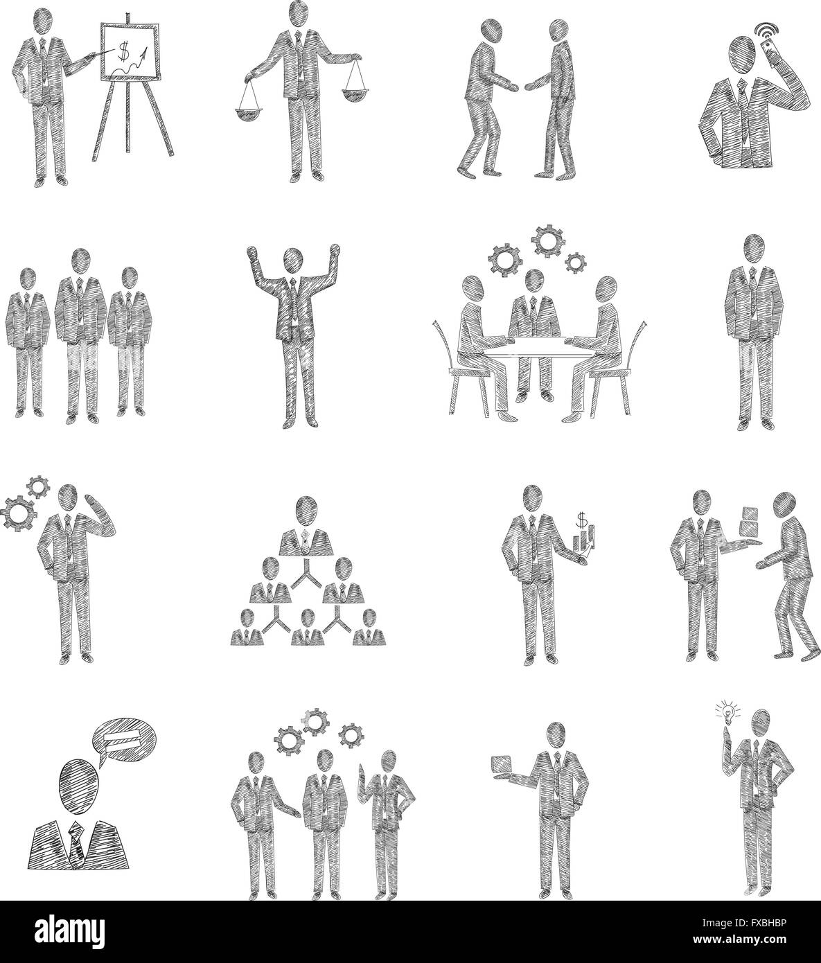 Sketch Business People Stock Vector Image & Art - Alamy