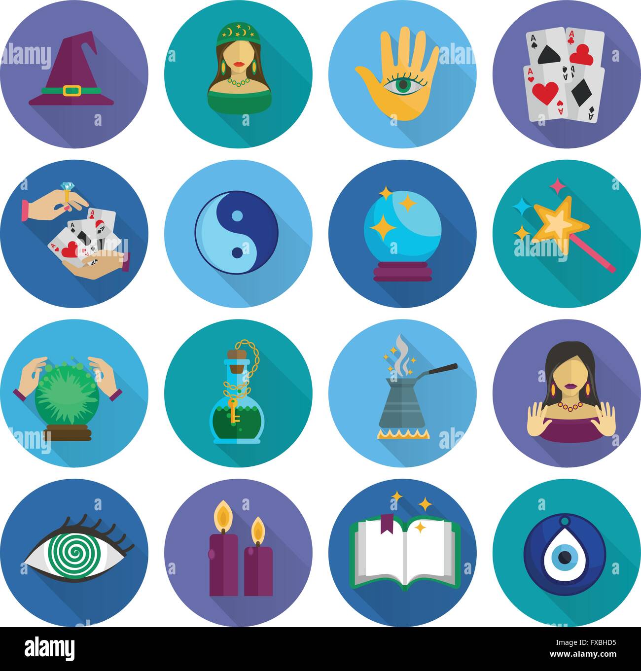 Fortune Teller Icons Flat Stock Vector Image & Art - Alamy