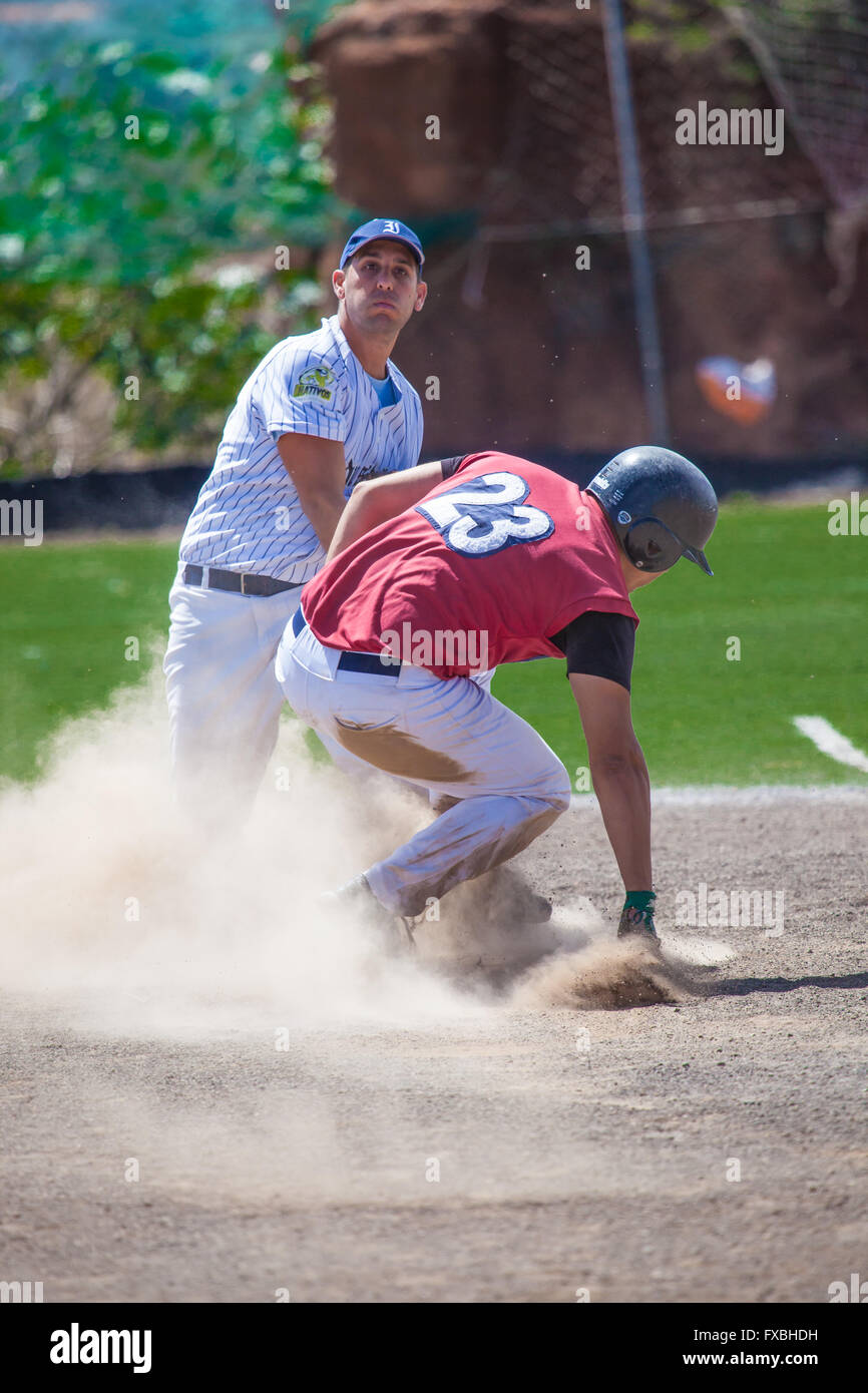 male versus male softball match Stock Photo - Alamy