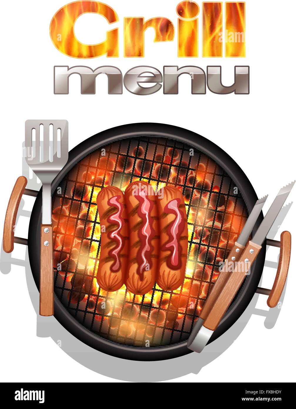 Grill Menu Design Stock Vector Image & Art - Alamy
