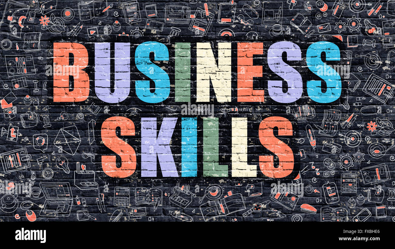Business Skills in Multicolor. Doodle Design Stock Photo - Alamy