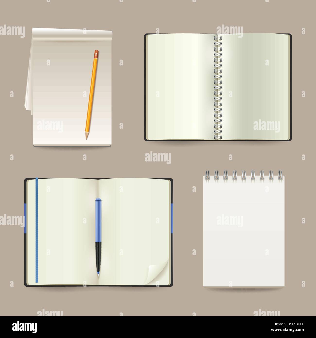 Notebook Realistic Set Stock Vector Image & Art - Alamy