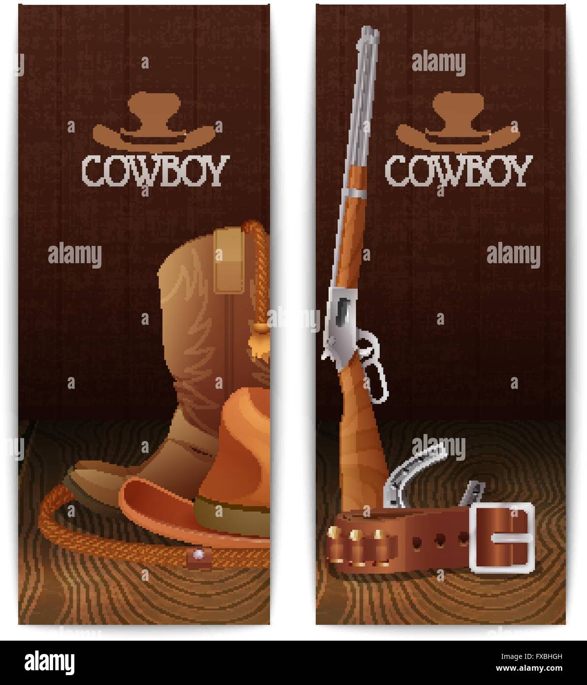 Two vertical cowboy banners Stock Vector Image & Art - Alamy