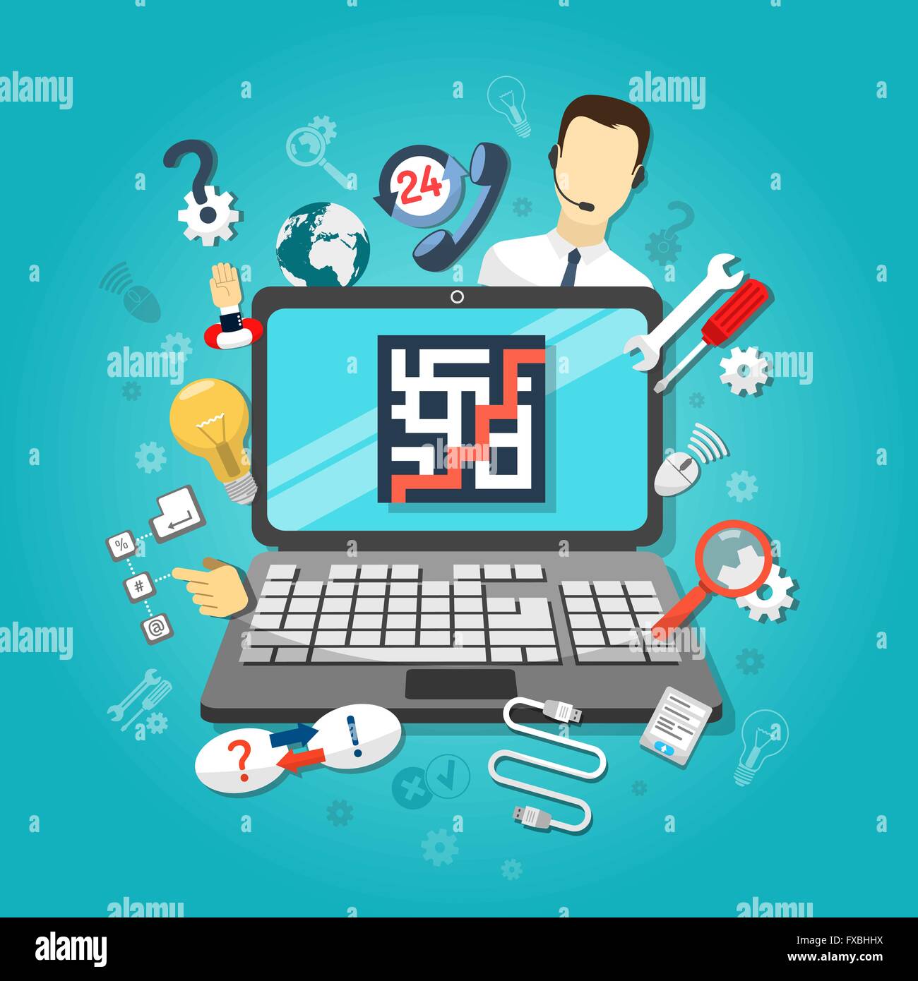 Computer remote support concept Stock Vector Image & Art - Alamy