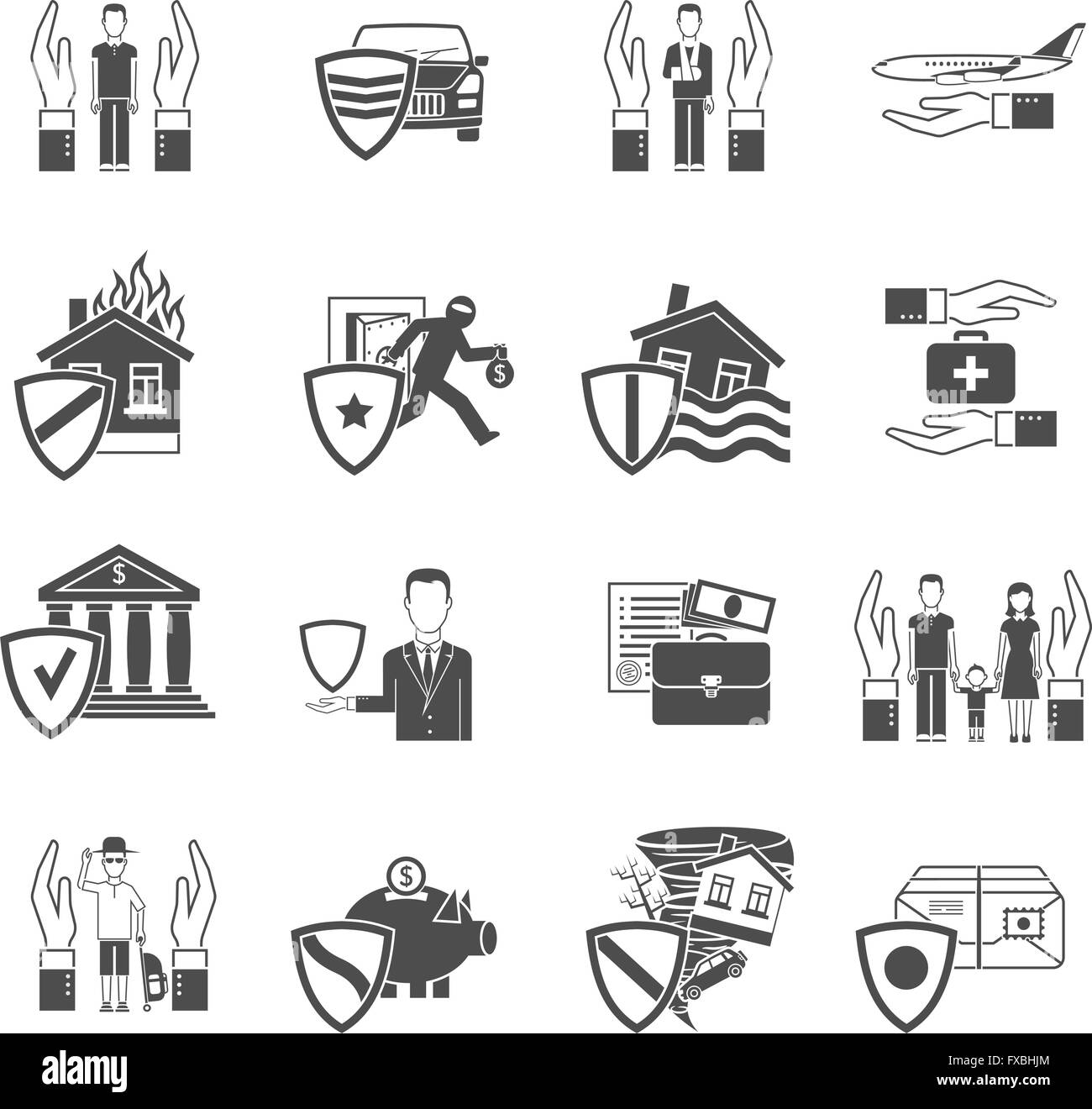 Insurance flat icon set Stock Vector Image & Art - Alamy