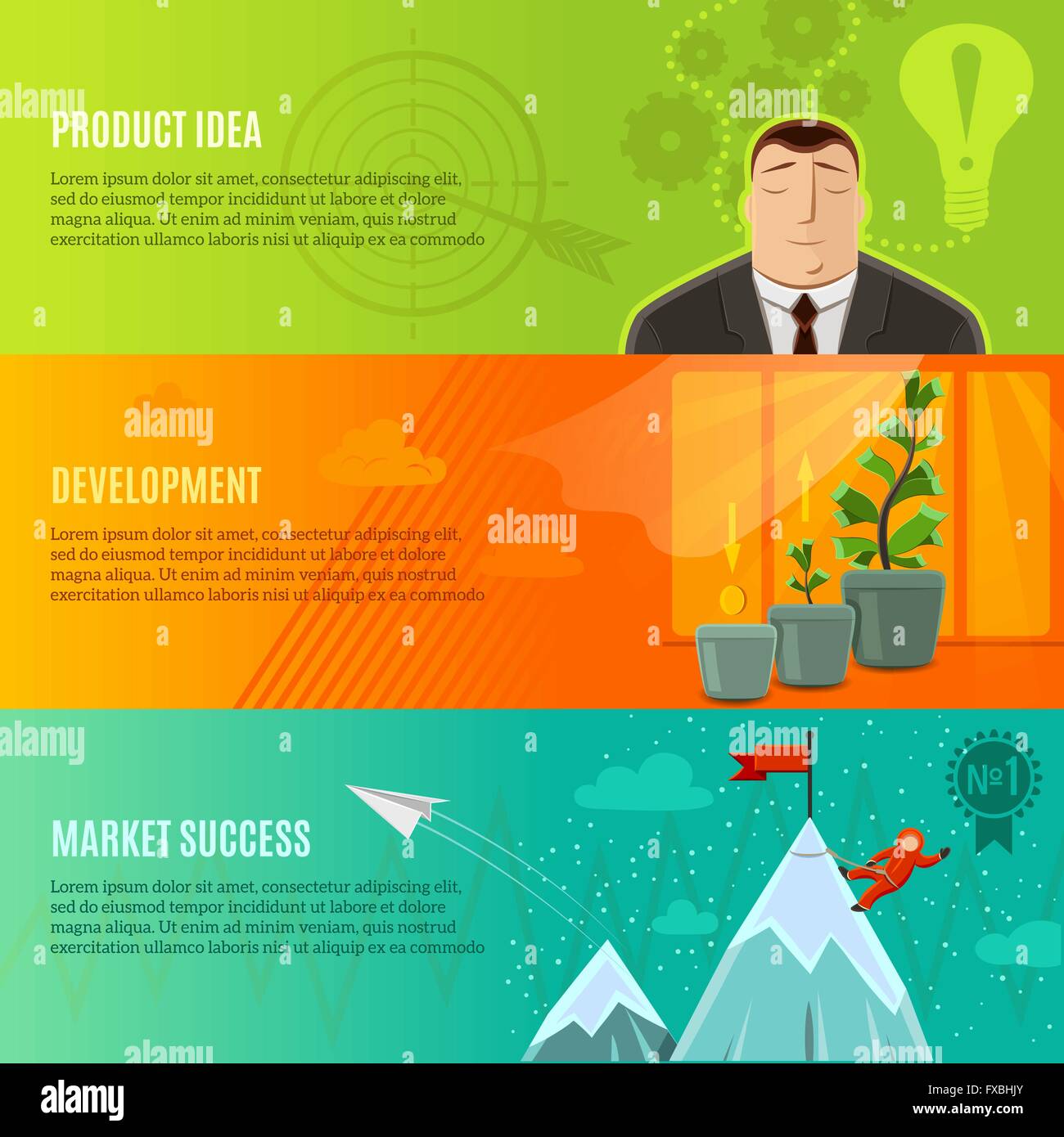 Startup Banner Set Stock Vector Image & Art - Alamy