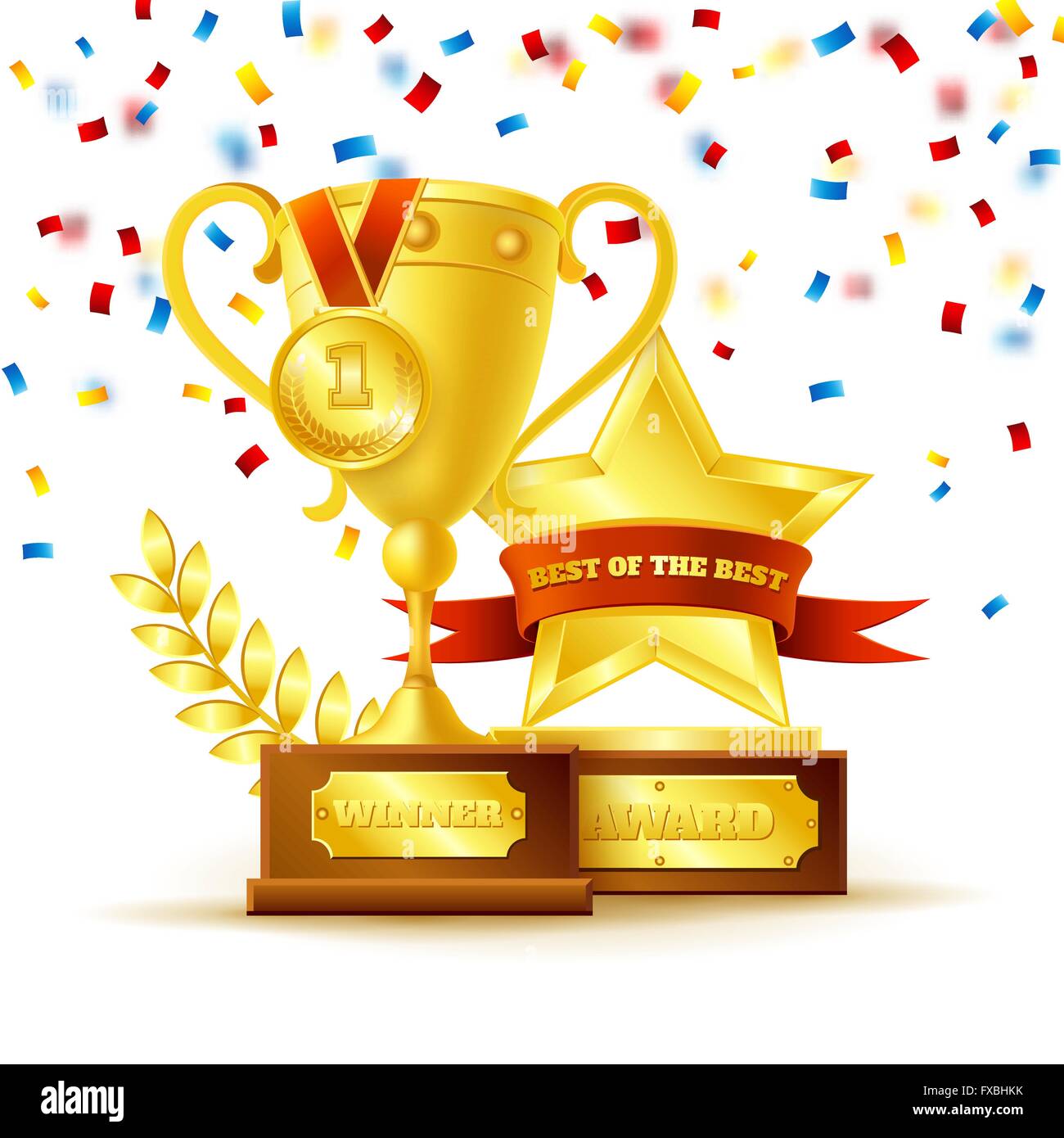 Winner cup with gold medal concept Stock Vector Image & Art - Alamy