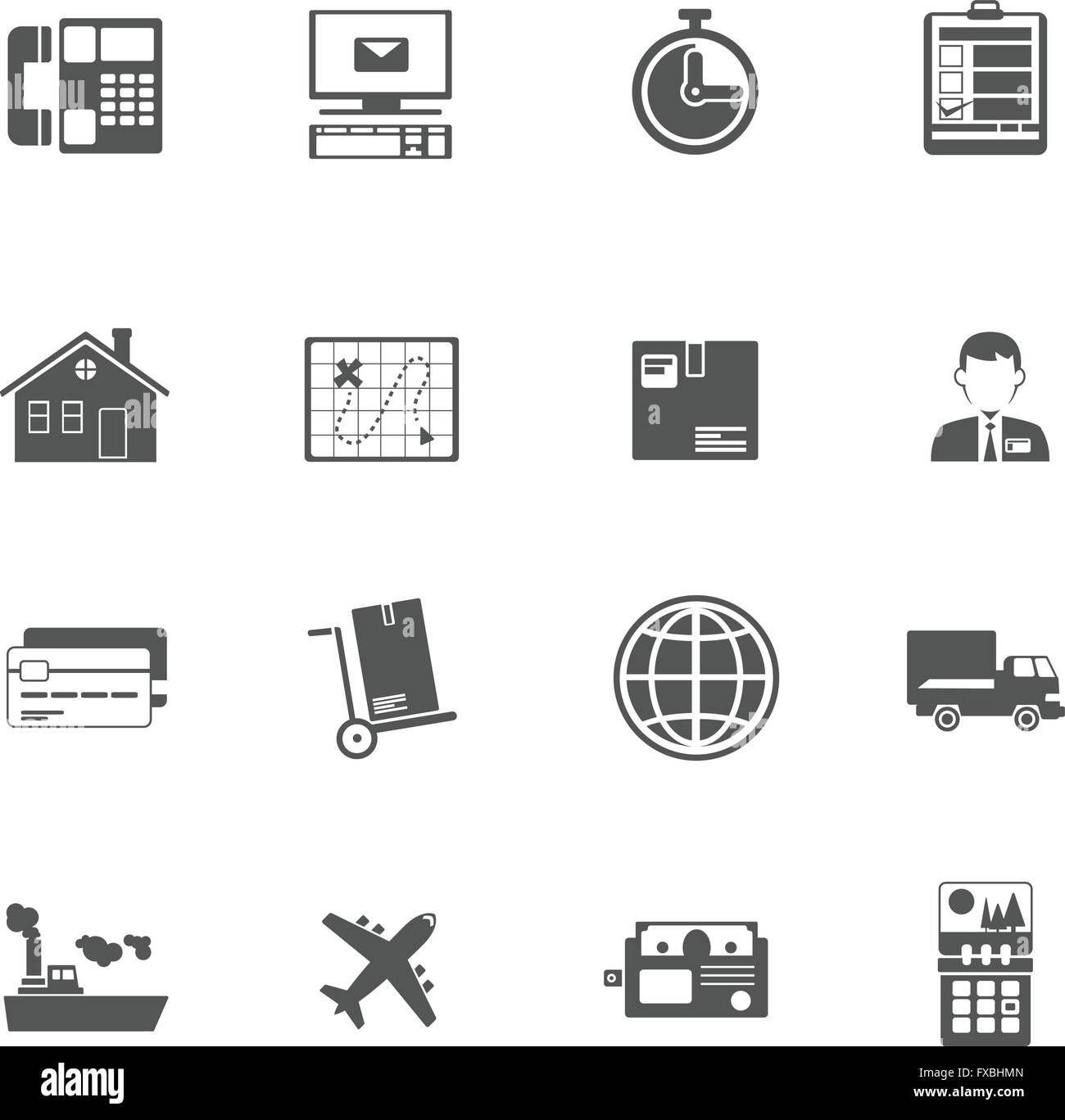 Black and white logistic service icon Stock Vector Image & Art - Alamy