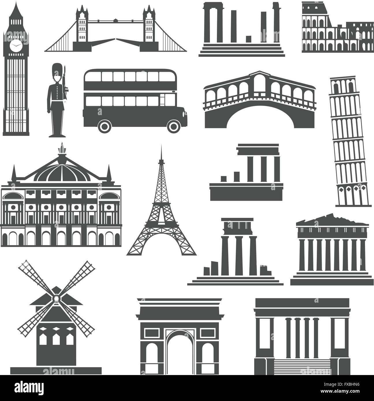 Historical places of interest Stock Vector Images - Alamy