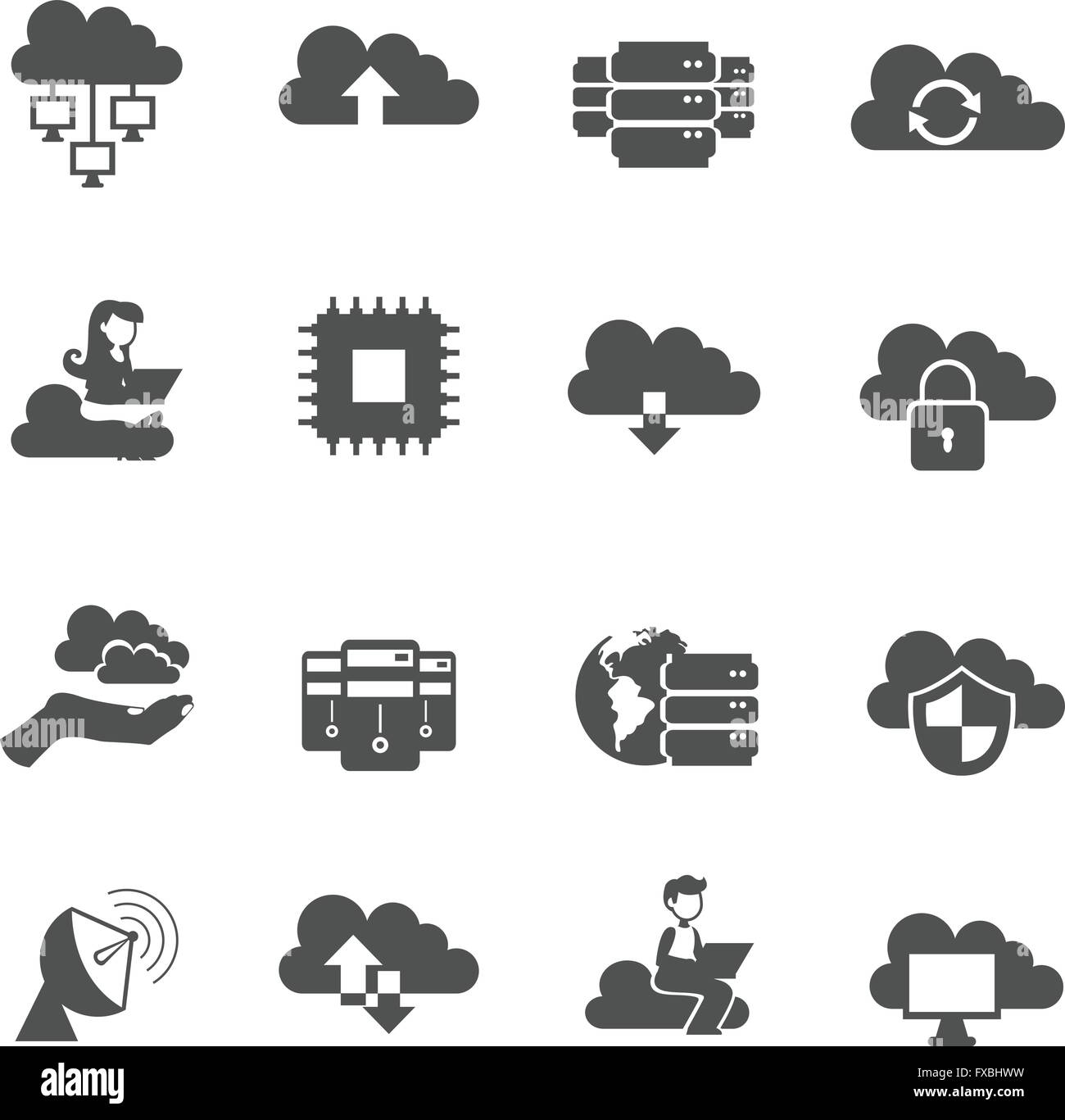 Cloud Computing Icons Stock Vector Image & Art - Alamy