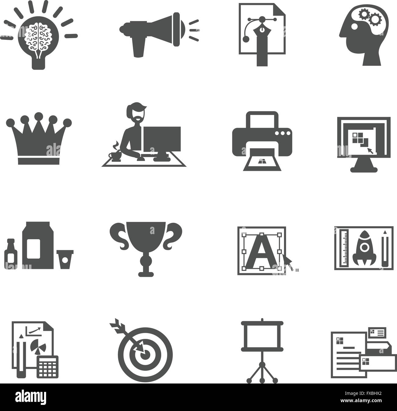Freelance business icons black hi-res stock photography and images - Alamy