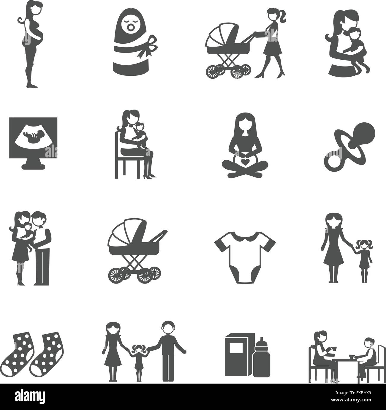 Motherhood Icons Set Stock Vector Image & Art - Alamy