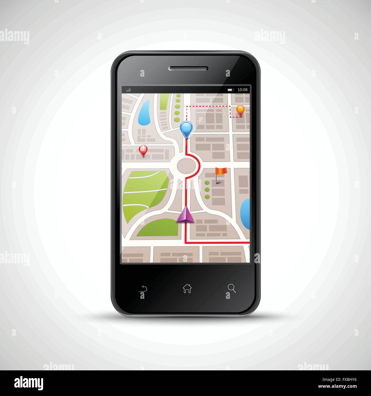 Smartphone Navigation Illustration Stock Vector Image & Art - Alamy