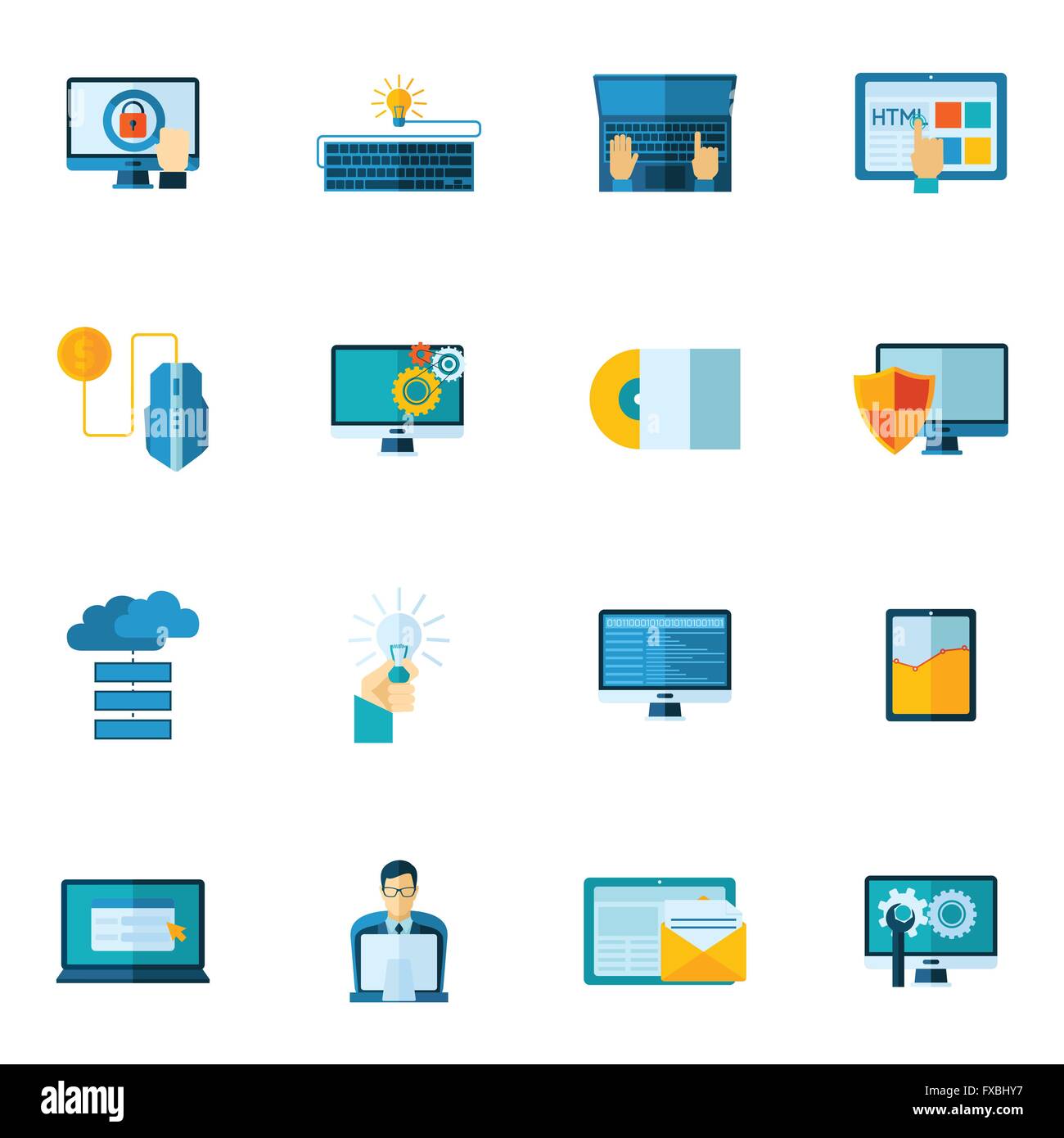 Program Development Icons Set Stock Vector Image & Art - Alamy