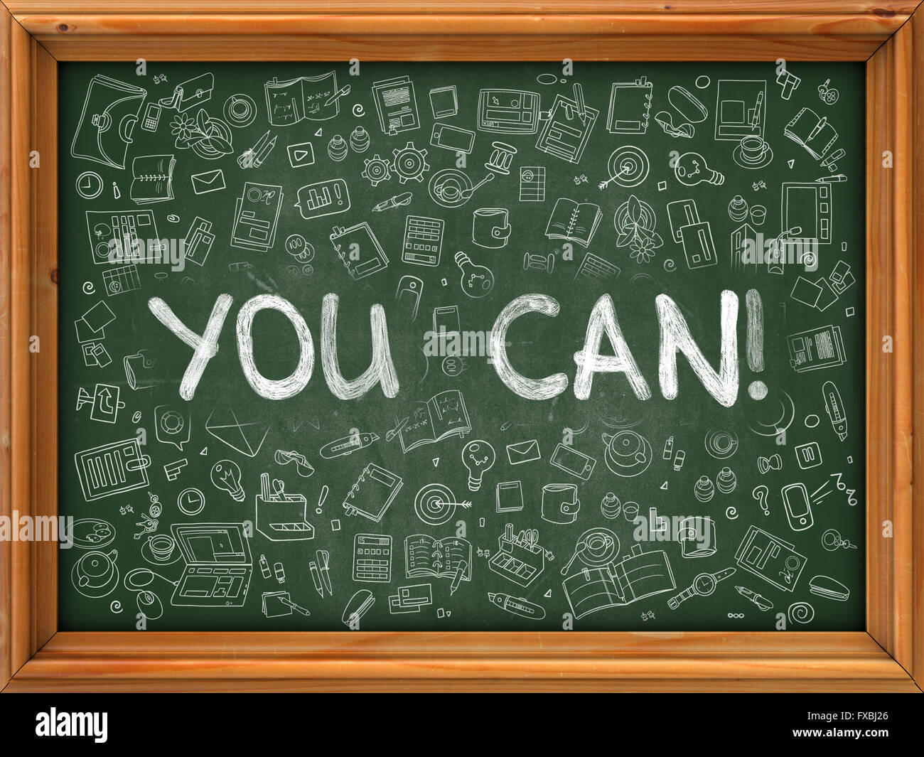 You Can - Hand Drawn on Green Chalkboard Stock Photo - Alamy