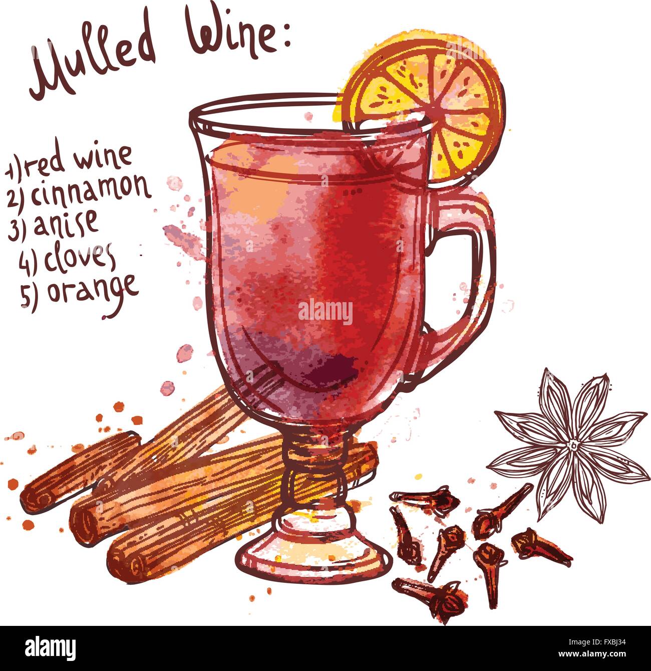Mulled Wine Set Stock Vector Image & Art - Alamy