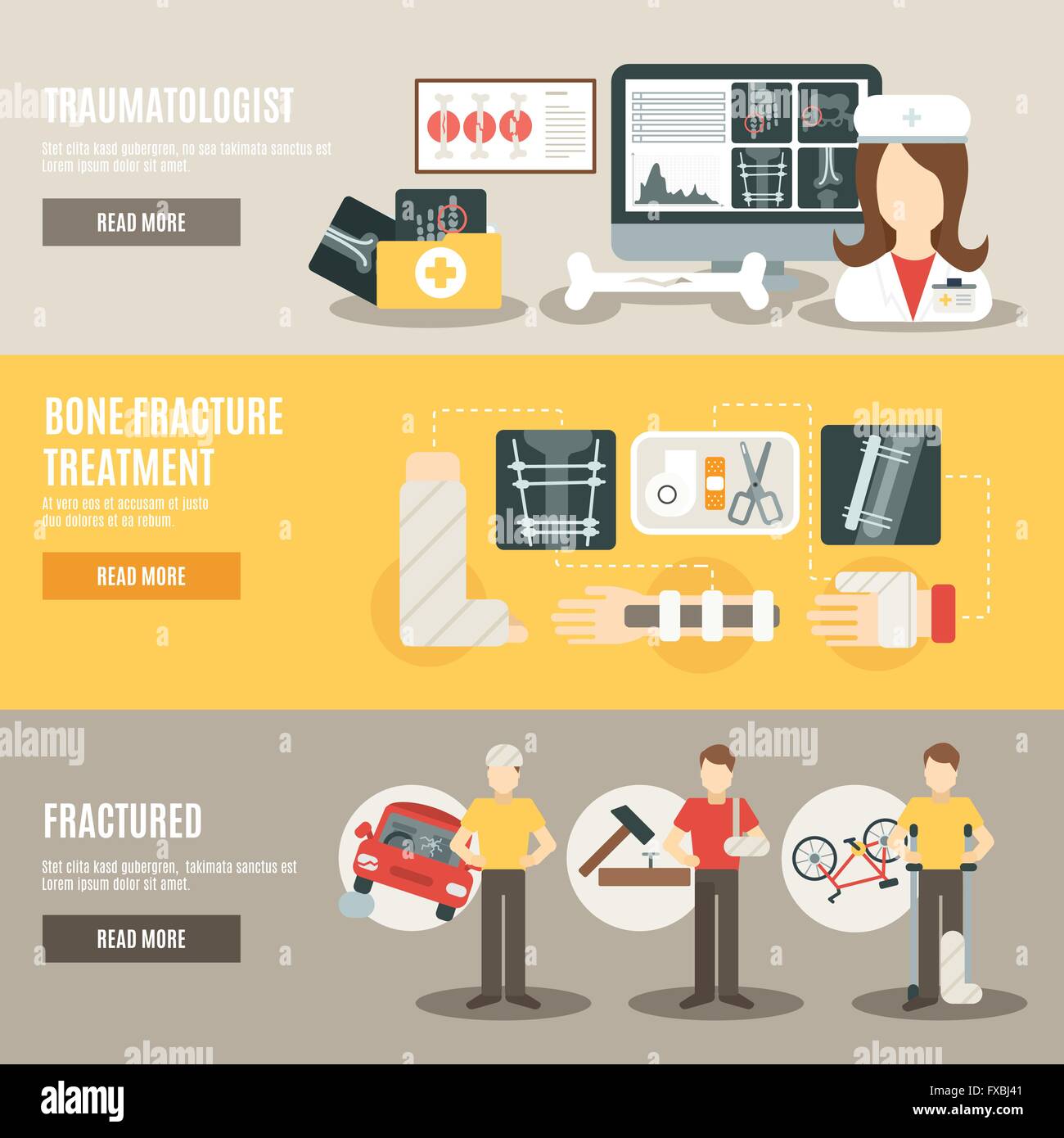 Fracture Bone Banners Stock Vector Image & Art - Alamy