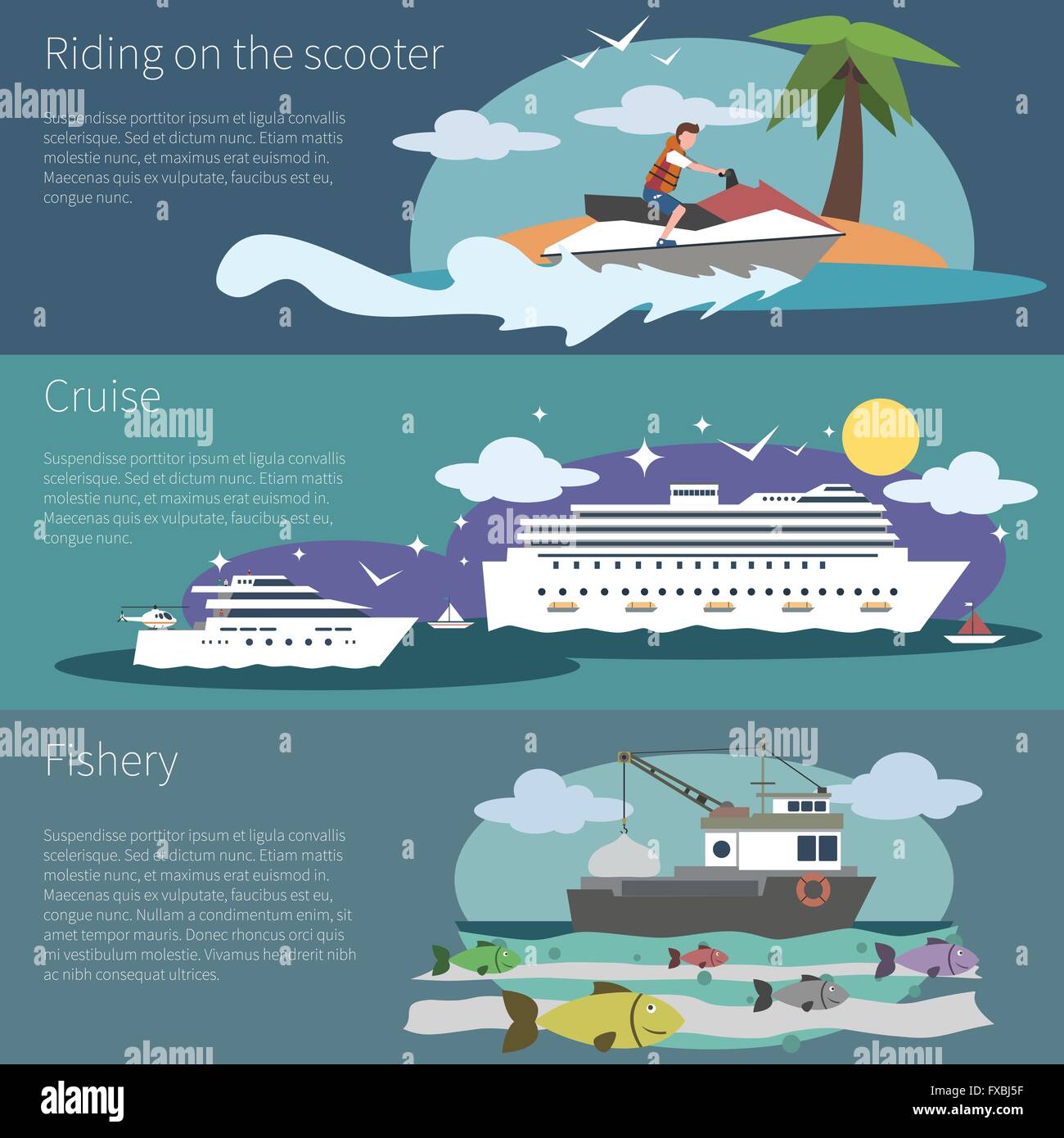 Ship Banner Horizontal Stock Vector Image & Art - Alamy