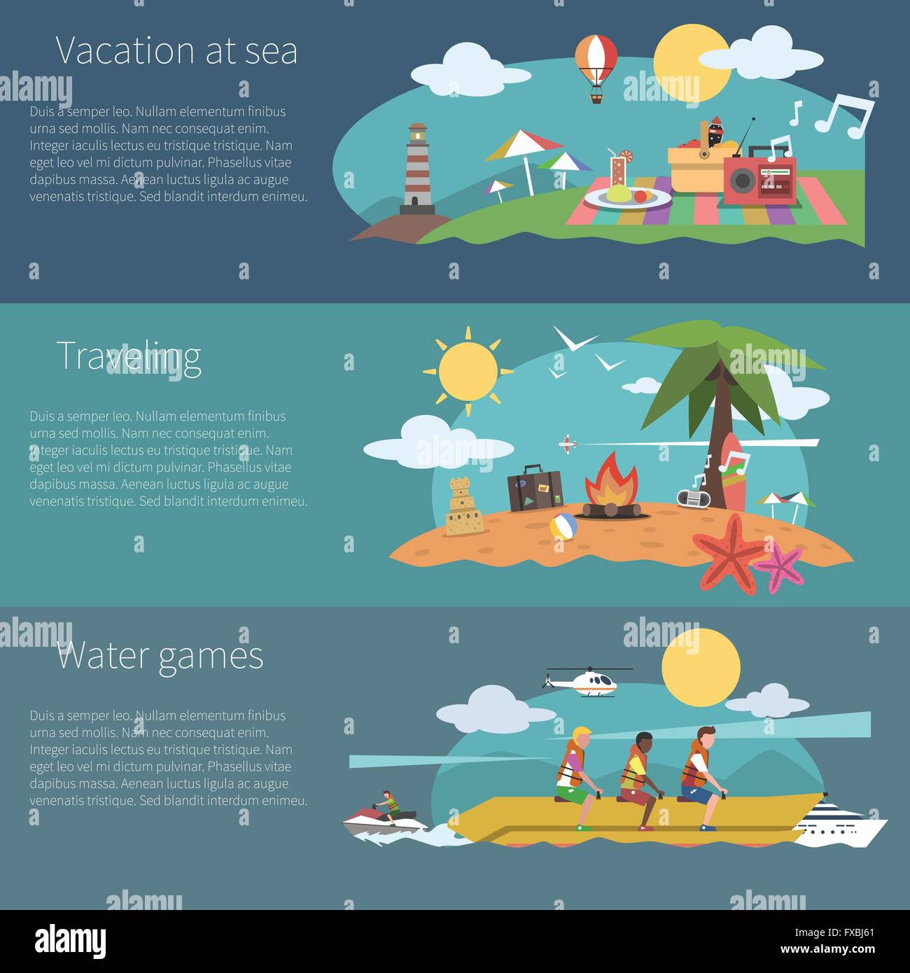 Summer Banner Set Stock Vector Image & Art - Alamy