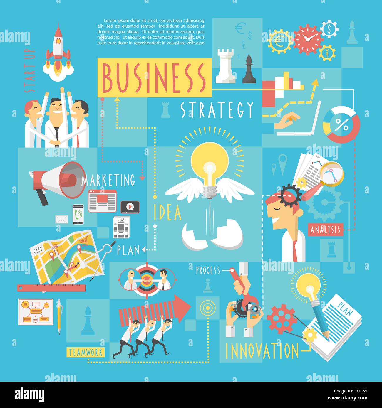 Business concept infographic elements poster Stock Vector Image & Art ...