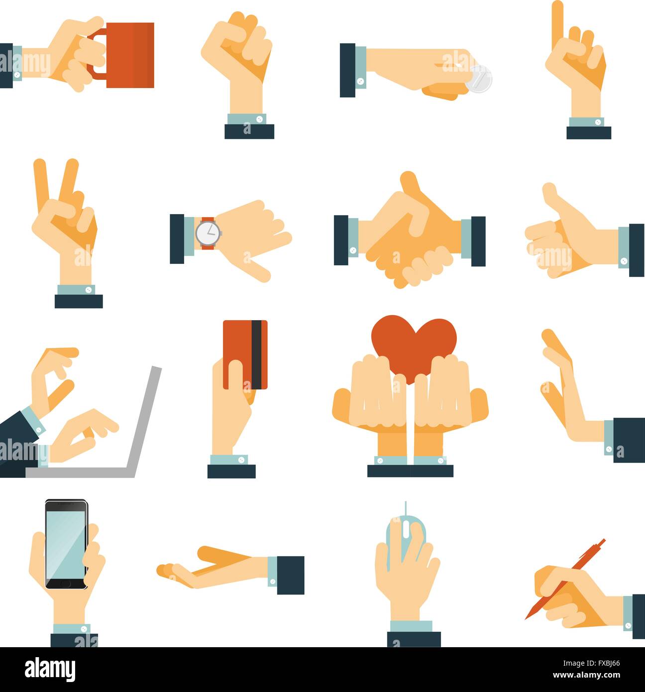 Hand gesture set fingers Stock Vector Images - Alamy