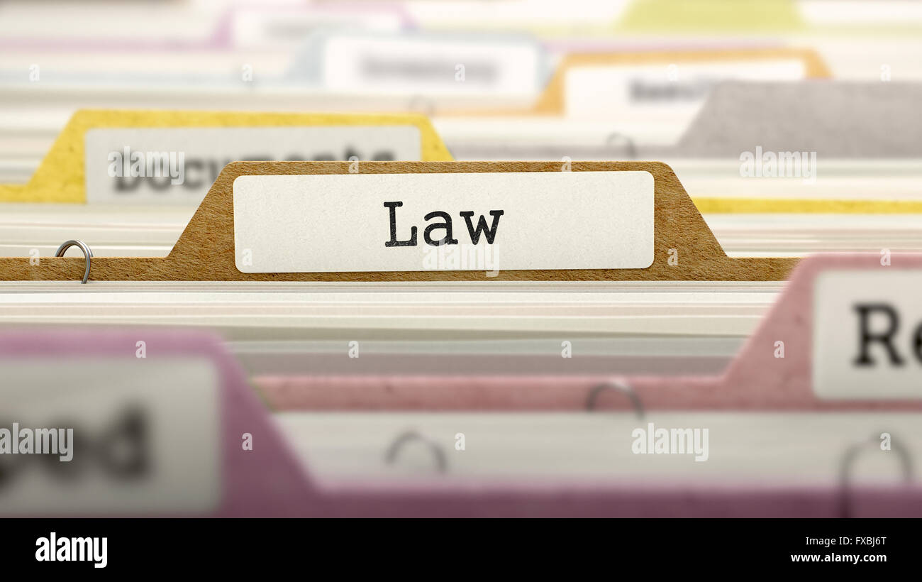 Law Concept on Folder Register Stock Photo - Alamy