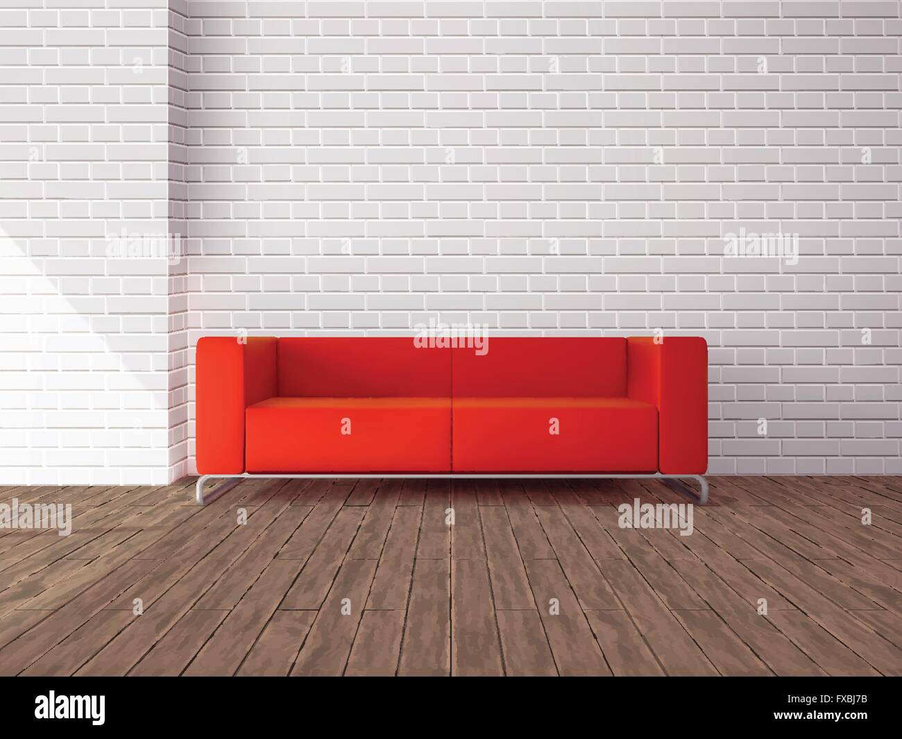Living room red brick Stock Vector Images - Alamy