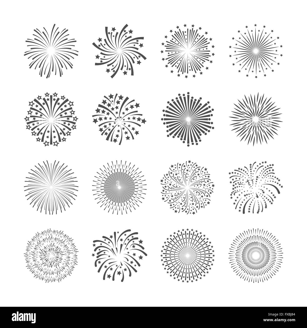 Isolated firework vector design Black and White Stock Photos & Images ...